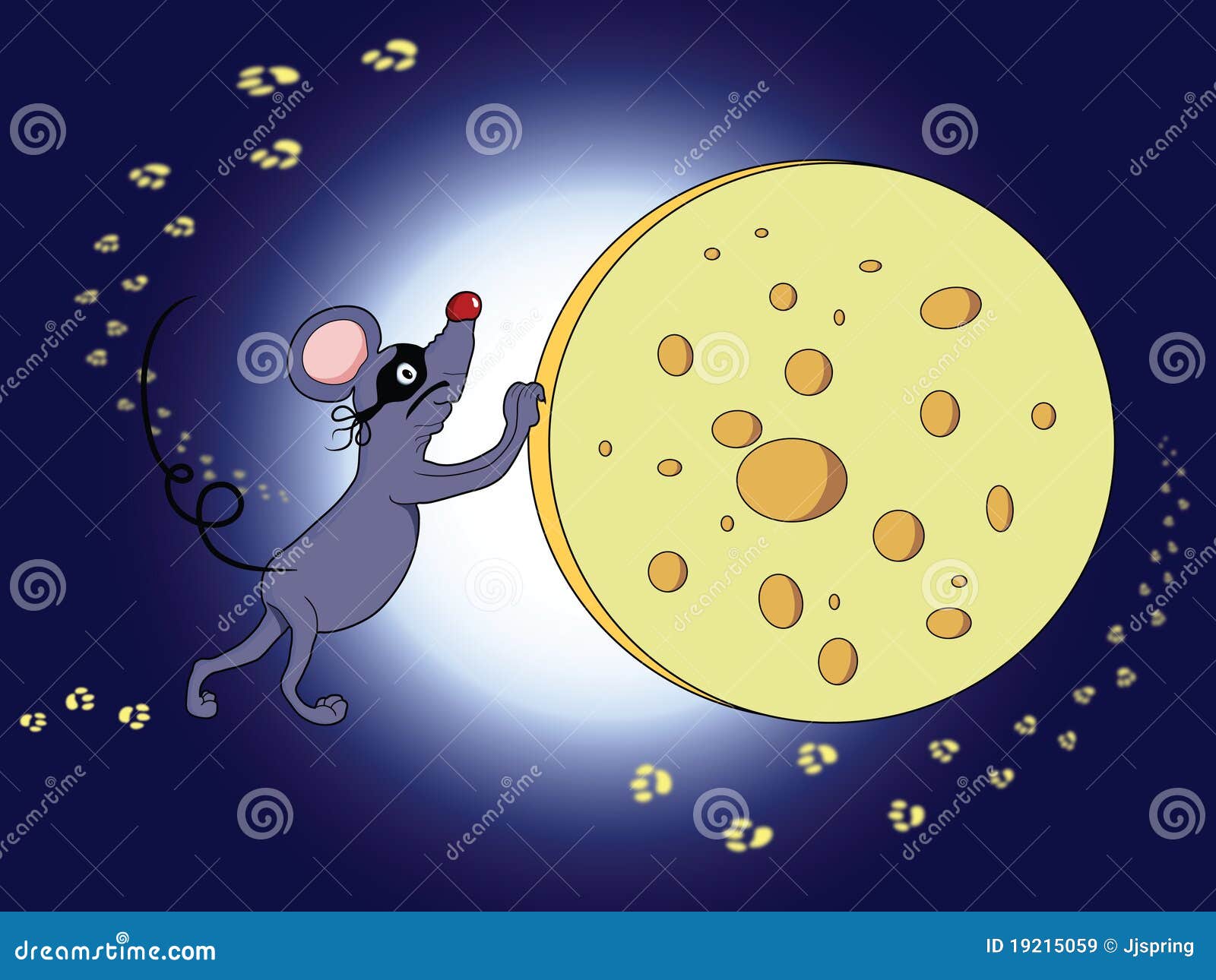 Mouse Thief Stealing Chees Vector Illustration | CartoonDealer.com ...
