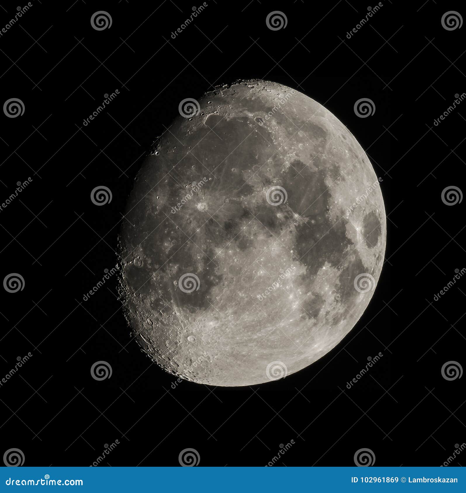Moon Three Days before Full Moon Stock Image - Image of bright, close ...