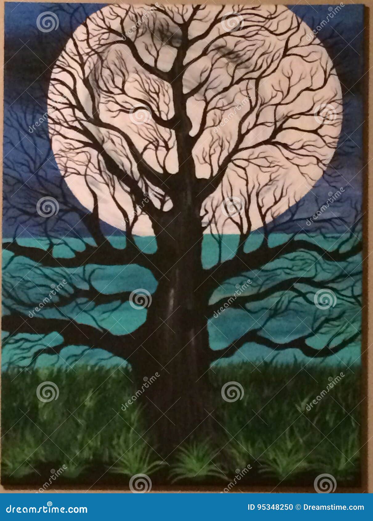 Moon stock illustration. Illustration of tree, green - 95348250