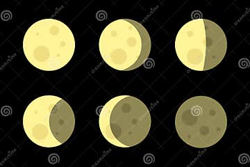 Moon Transition Sequence stock vector. Illustration of moonlight ...