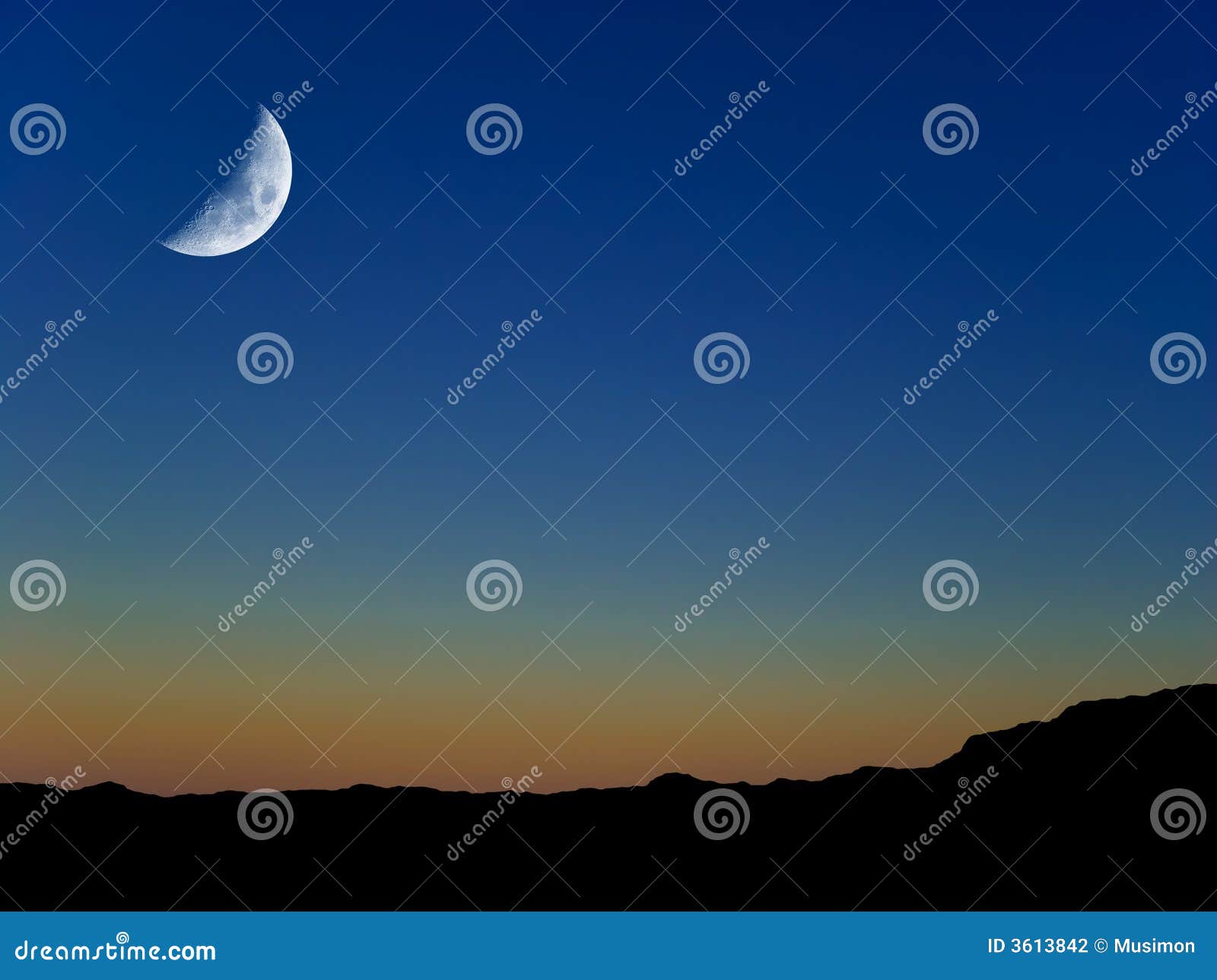 Moon at Twilight stock photo. Image of dusk, moonlight - 3613842