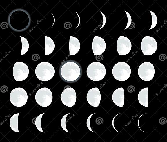 Moon (vector) stock vector. Illustration of full, quarter - 3249388