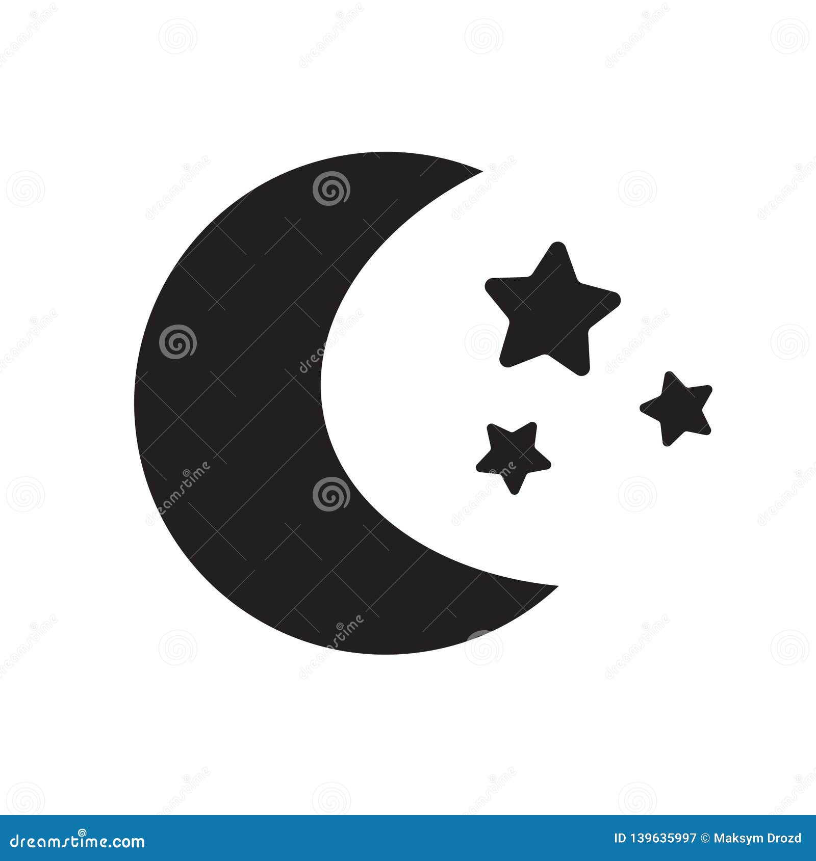 Moon With ZZZ Icon. Clipart Image Vector Illustration | CartoonDealer ...