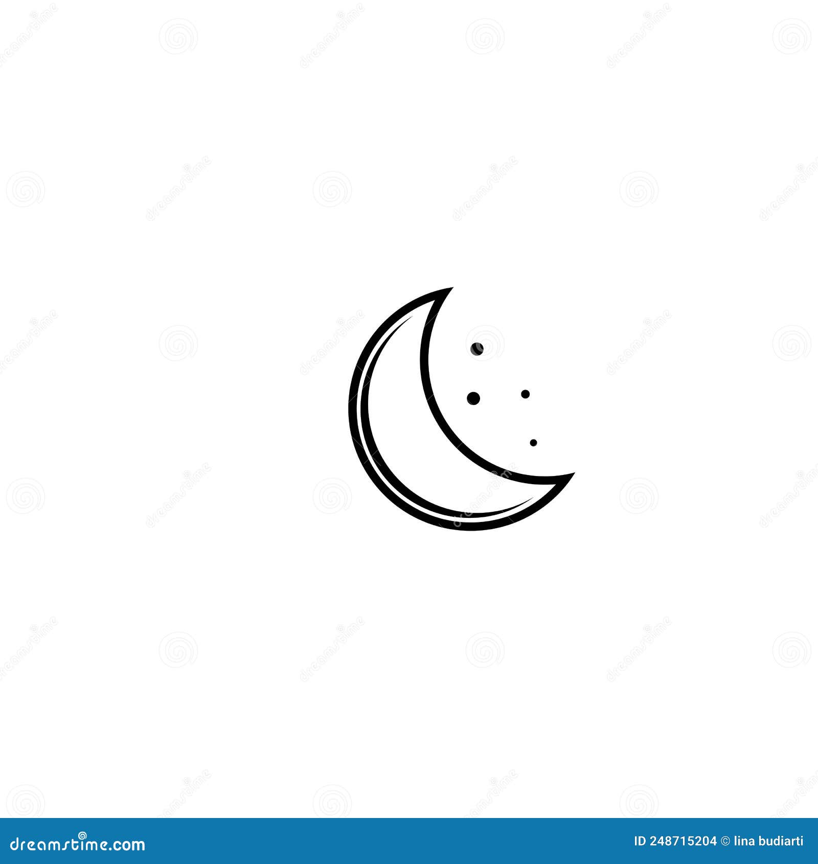 Moon vector icon stock vector. Illustration of black - 248715204