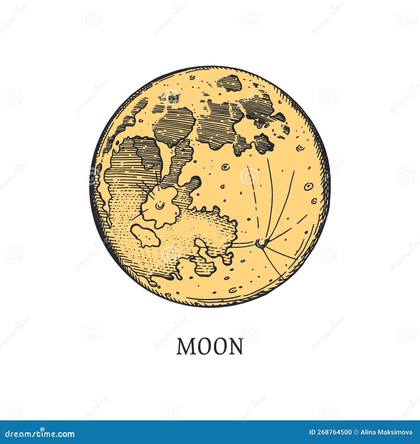 Moon Vector Illustration. Full Moon Stock Vector - Illustration of ...
