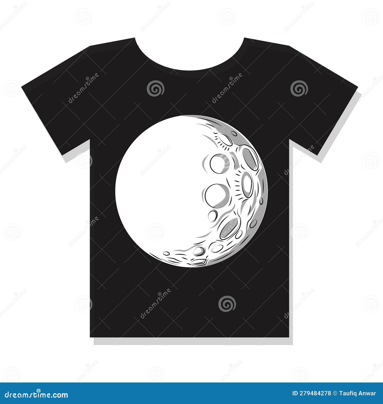Moon Vector Illustration T Shirt Design Stock Vector - Illustration of ...