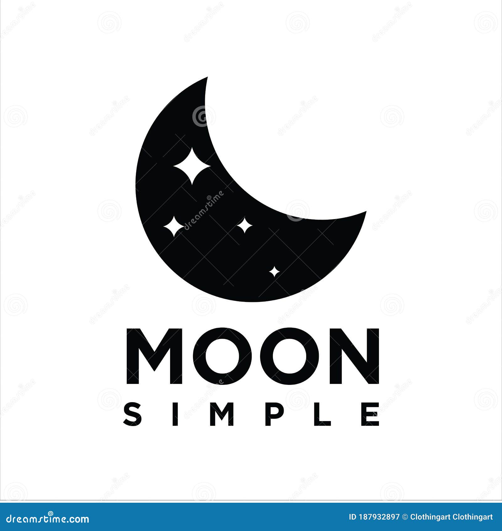 Moon Vector Logo Simple Design Graphic Abstract Stock Vector ...