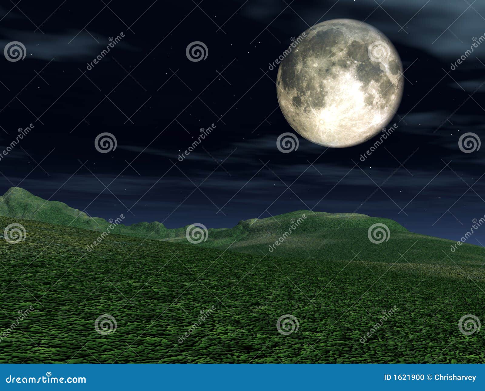 Moon View 2 stock illustration. Illustration of hilly - 1621900