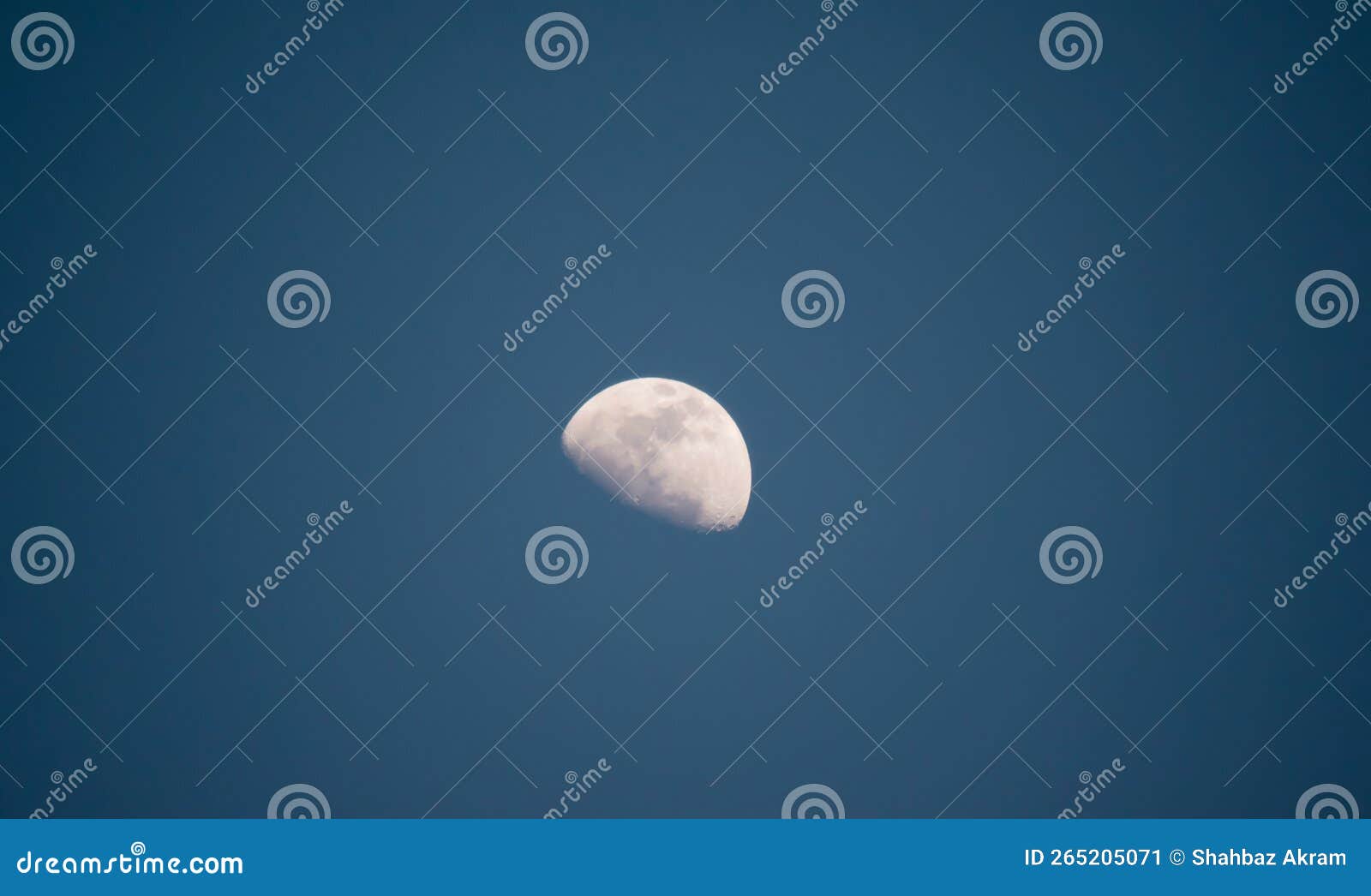 Moon View with Blue Sky in Evening Time Stock Image - Image of ...