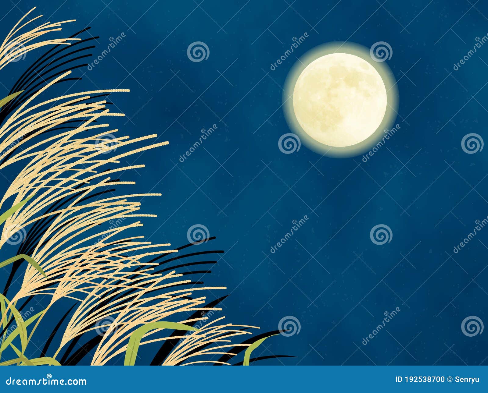 Moon viewing landscape stock vector. Illustration of viewing - 192538700