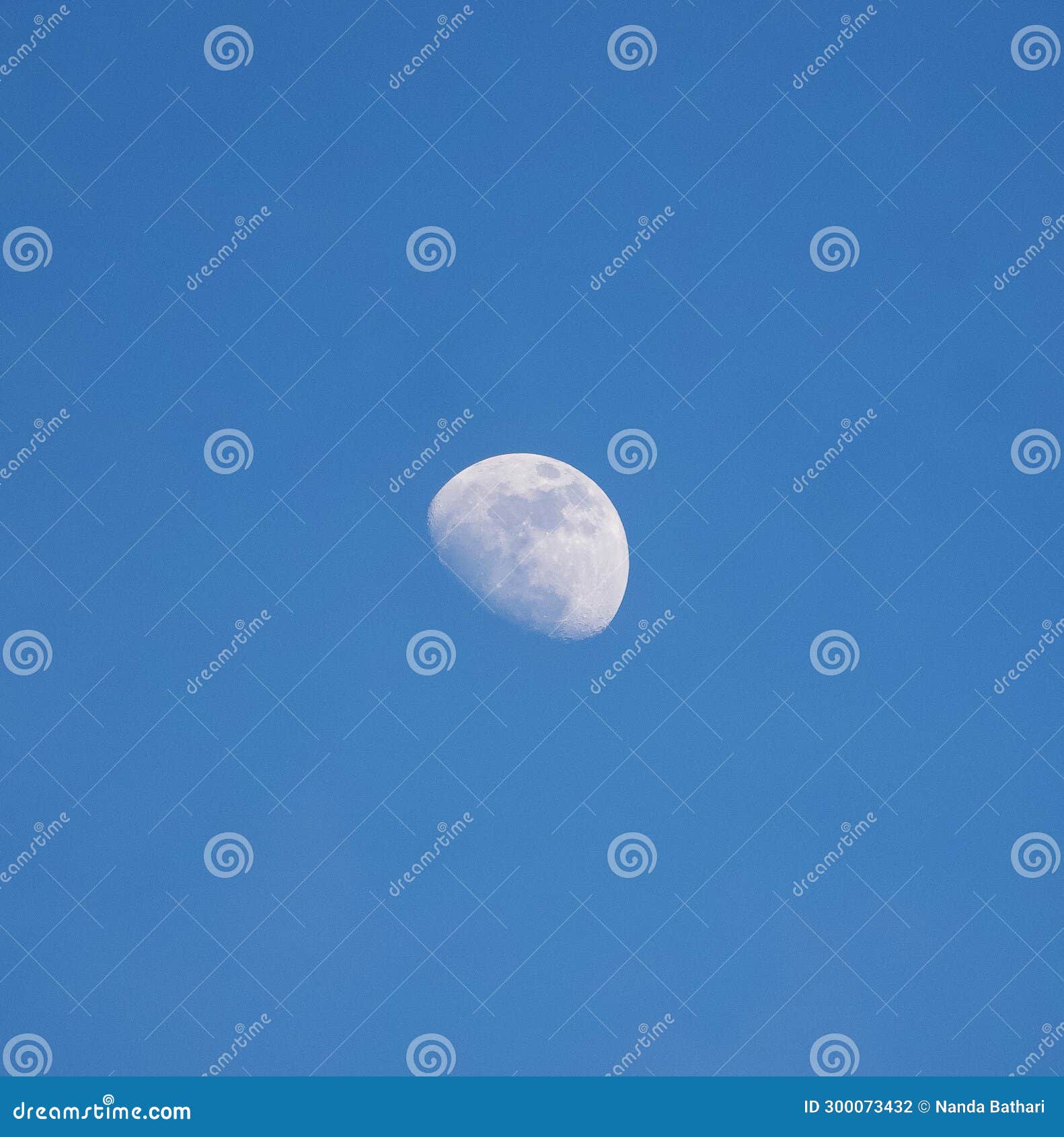 Moon Visible in the Blue Sky Stock Photo - Image of space, summer ...