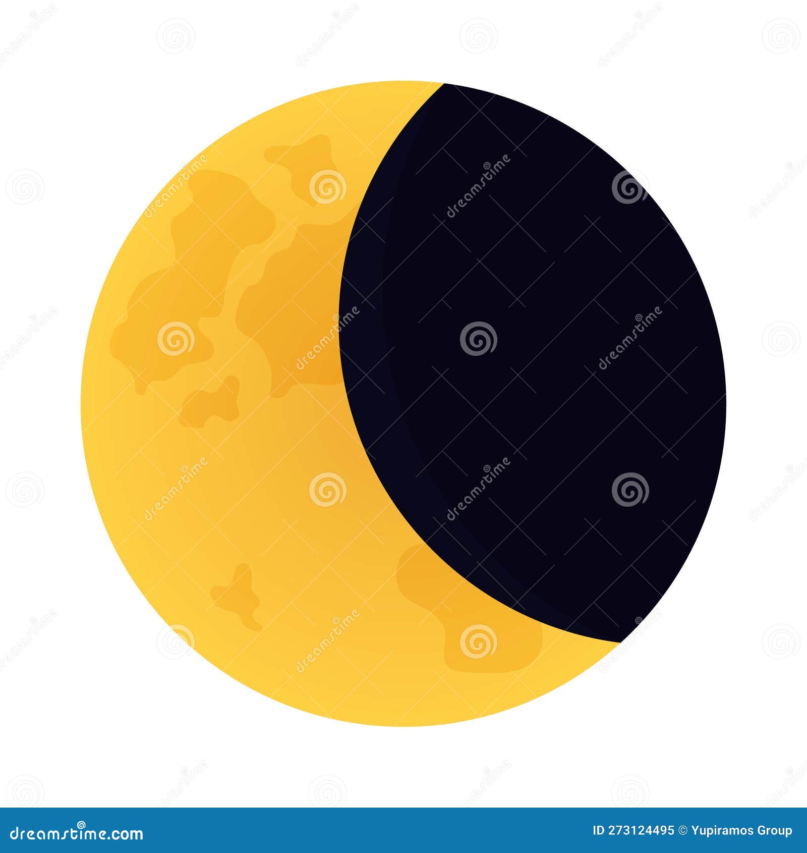 Moon waning crescent stock vector. Illustration of isolated - 273124495