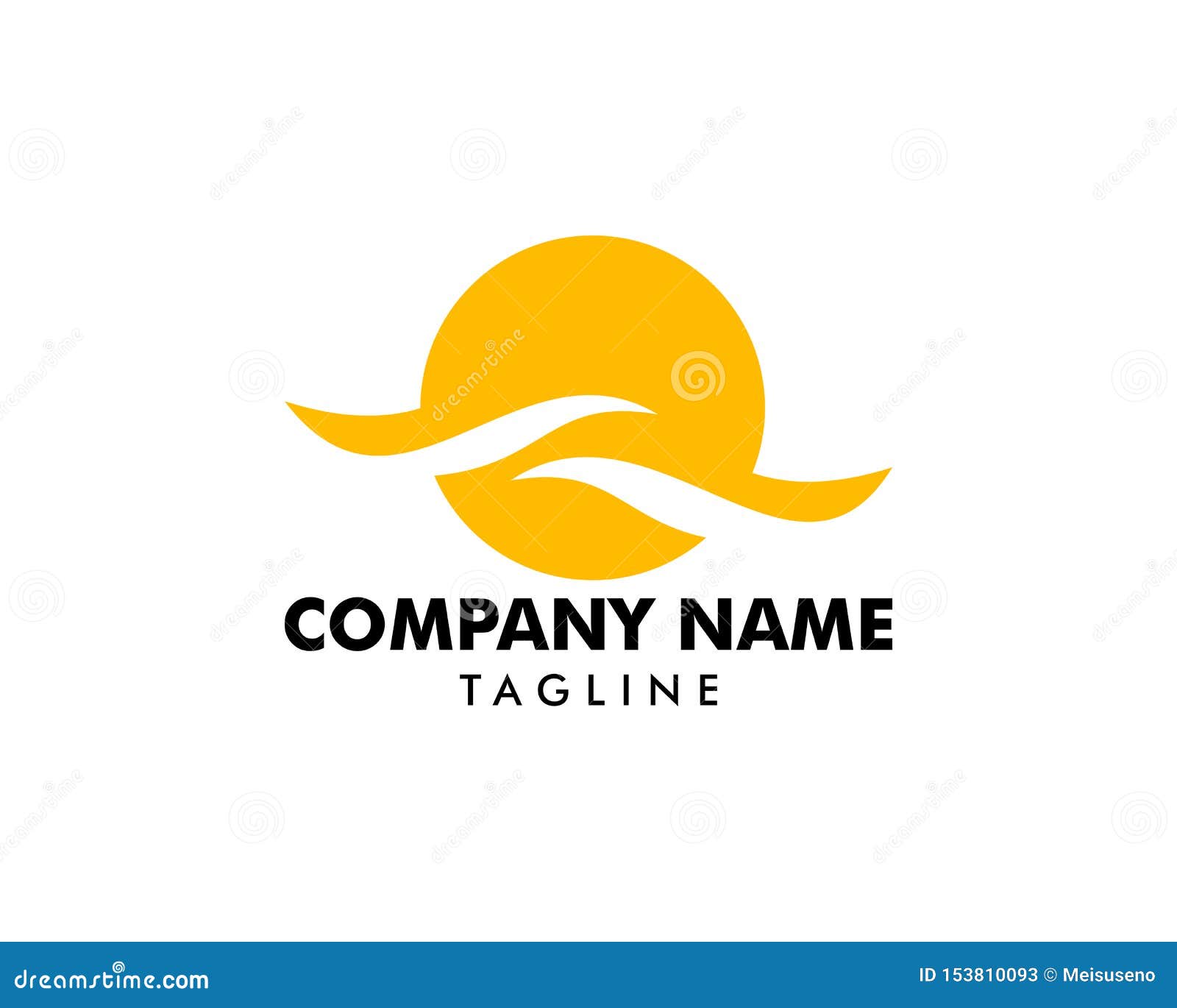 Moon and wave vector logo stock vector. Illustration of hotel - 153810093