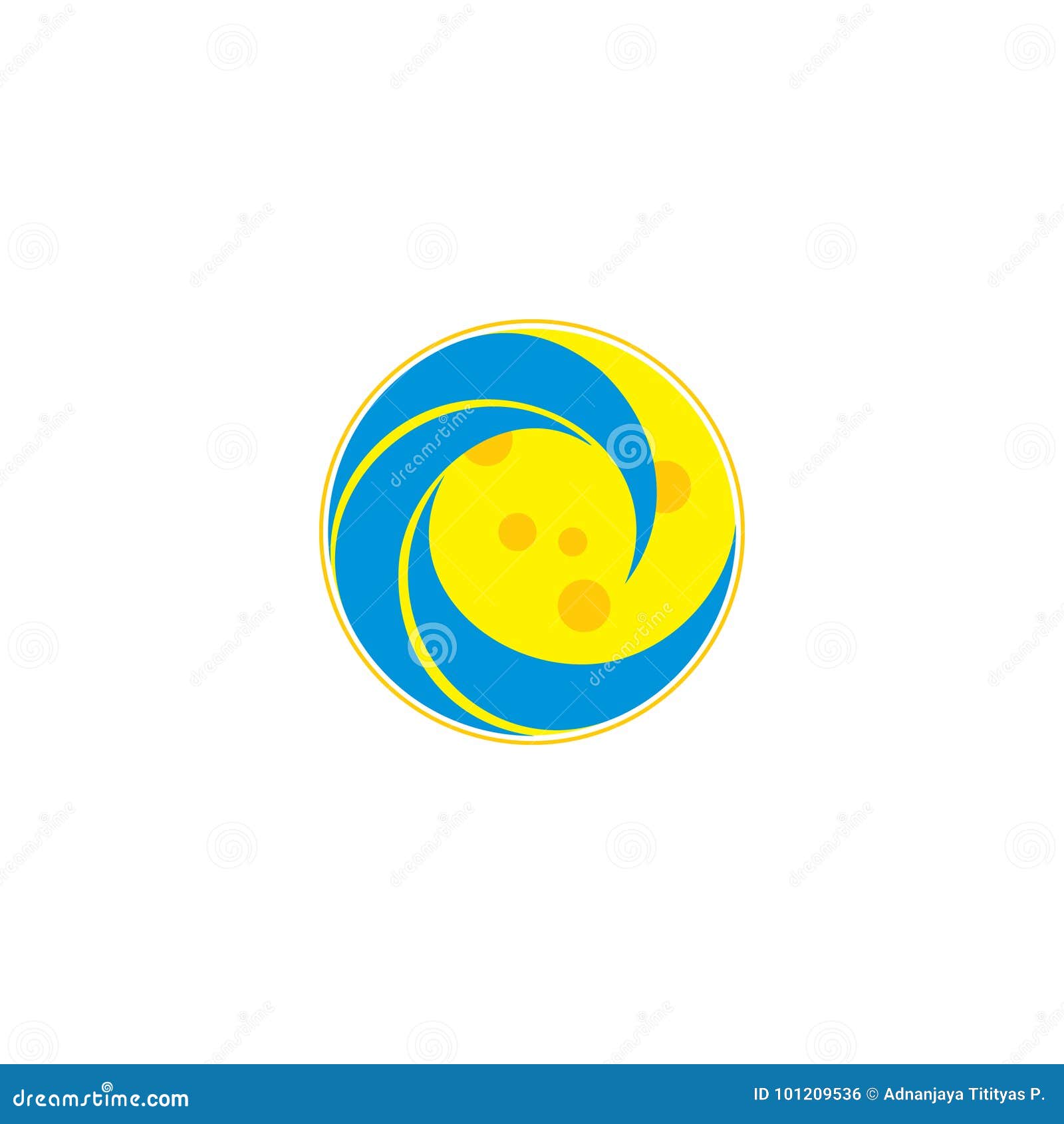 Moon waves logo stock vector. Illustration of round - 101209536