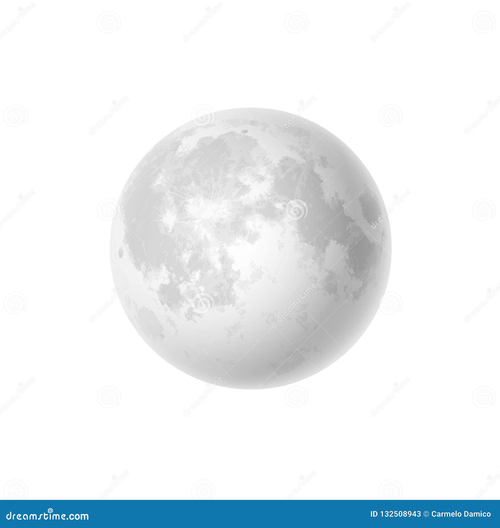 Moon on white background stock illustration. Illustration of impact ...