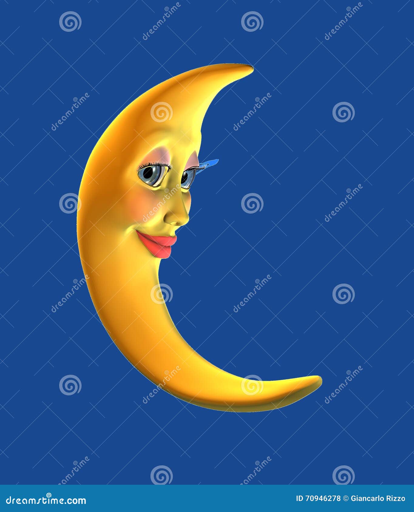 Moon stock illustration. Illustration of moon, face, yellow - 70946278