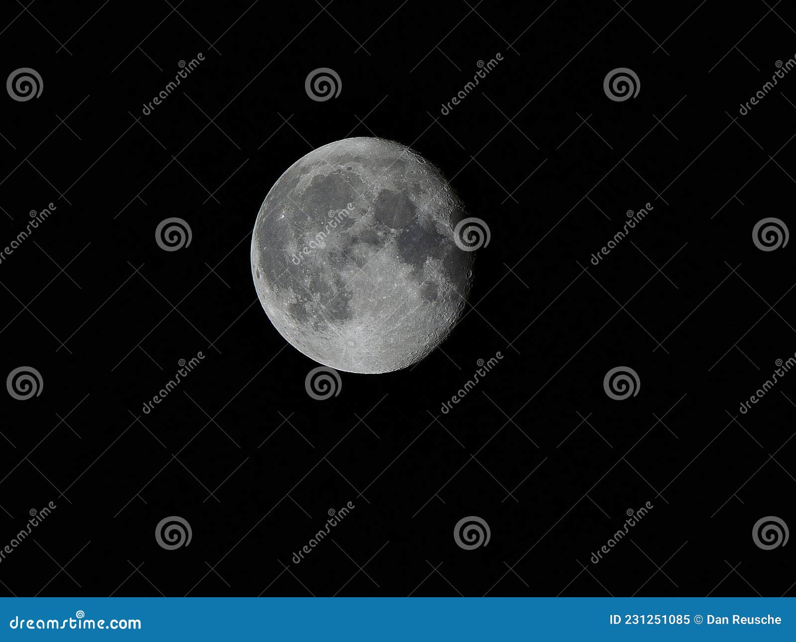 The moon at 60x zoom stock image. Image of craters, crescent - 231251085