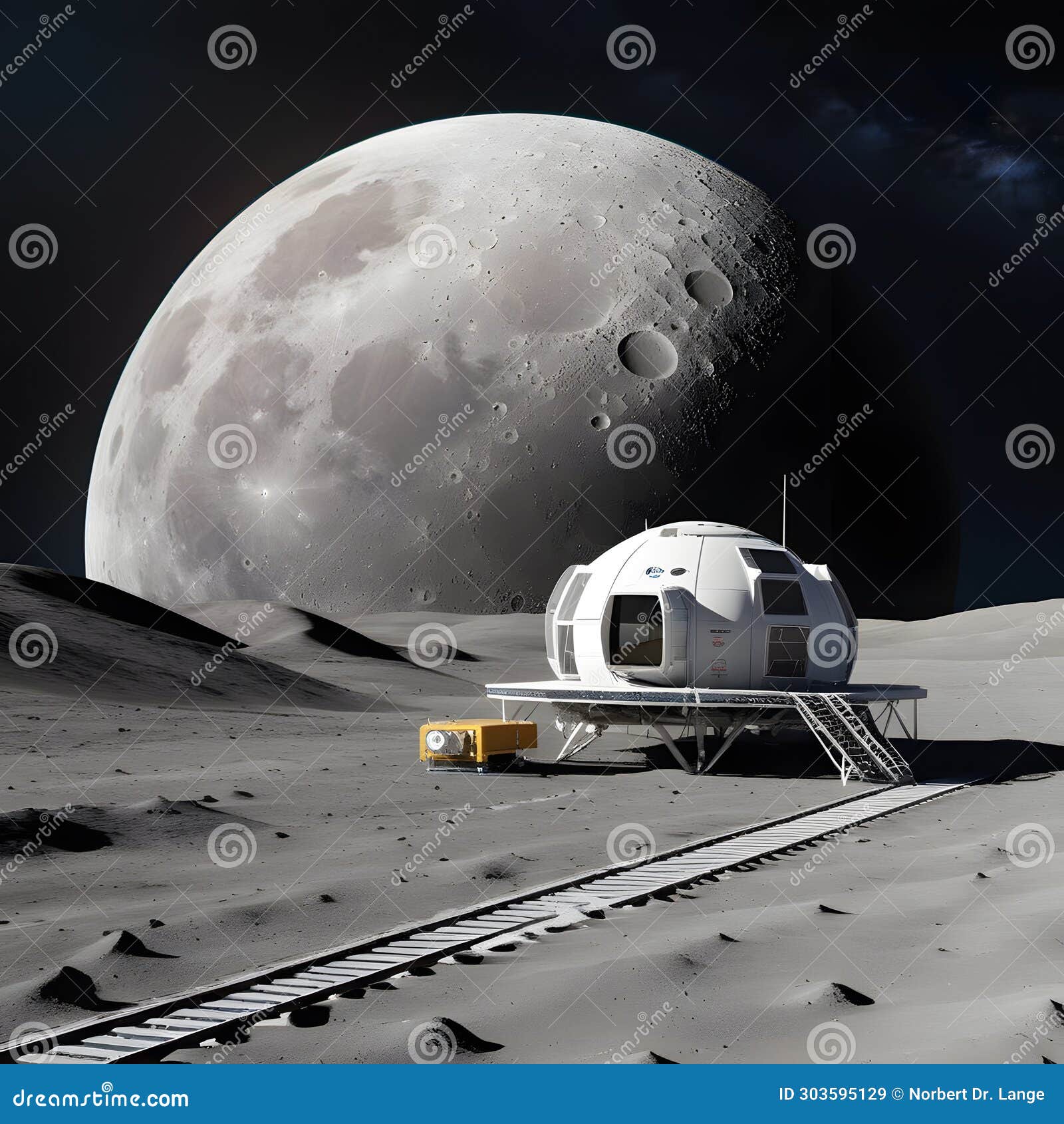 Moonbase, ai-generatet stock image. Image of expanse - 303595129