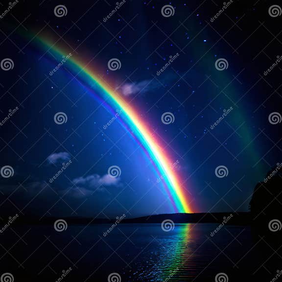Moonbow a Rainbow that Occurs at Night Created by the Light Oft Stock ...