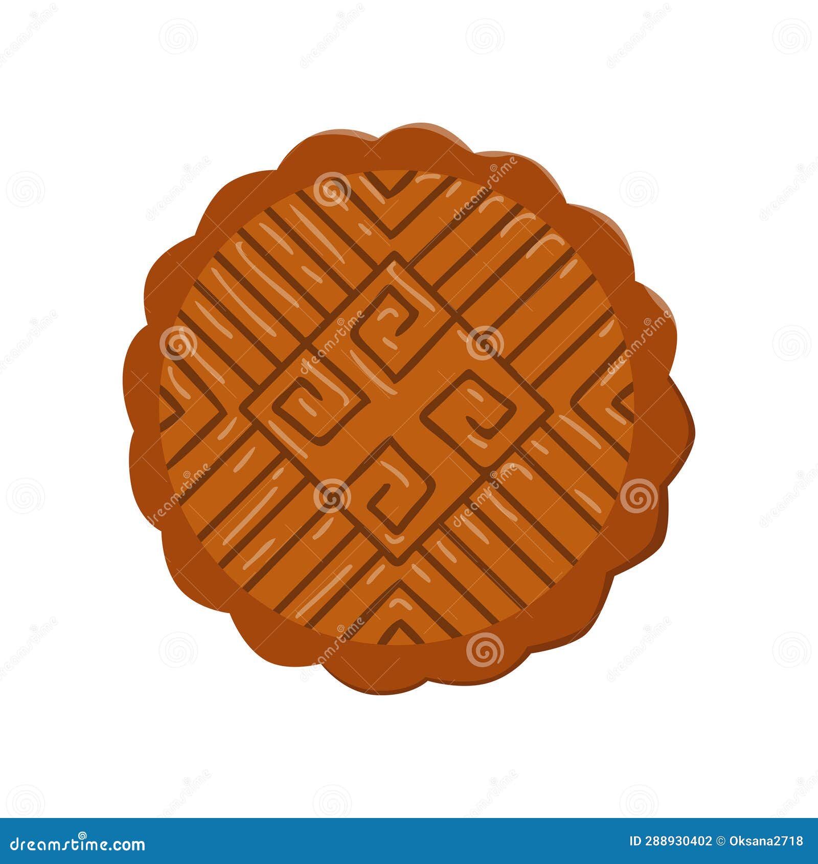 Mooncake Isolated on White Background Stock Vector - Illustration of ...
