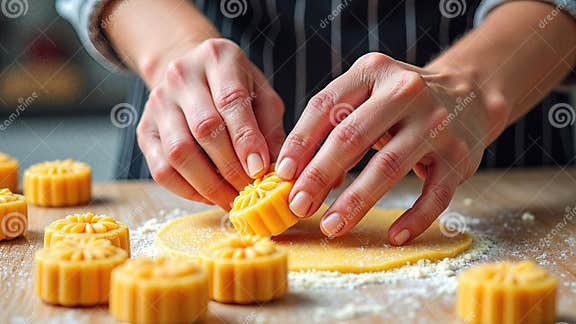 Mooncake Making Process stock illustration. Illustration of sweet ...