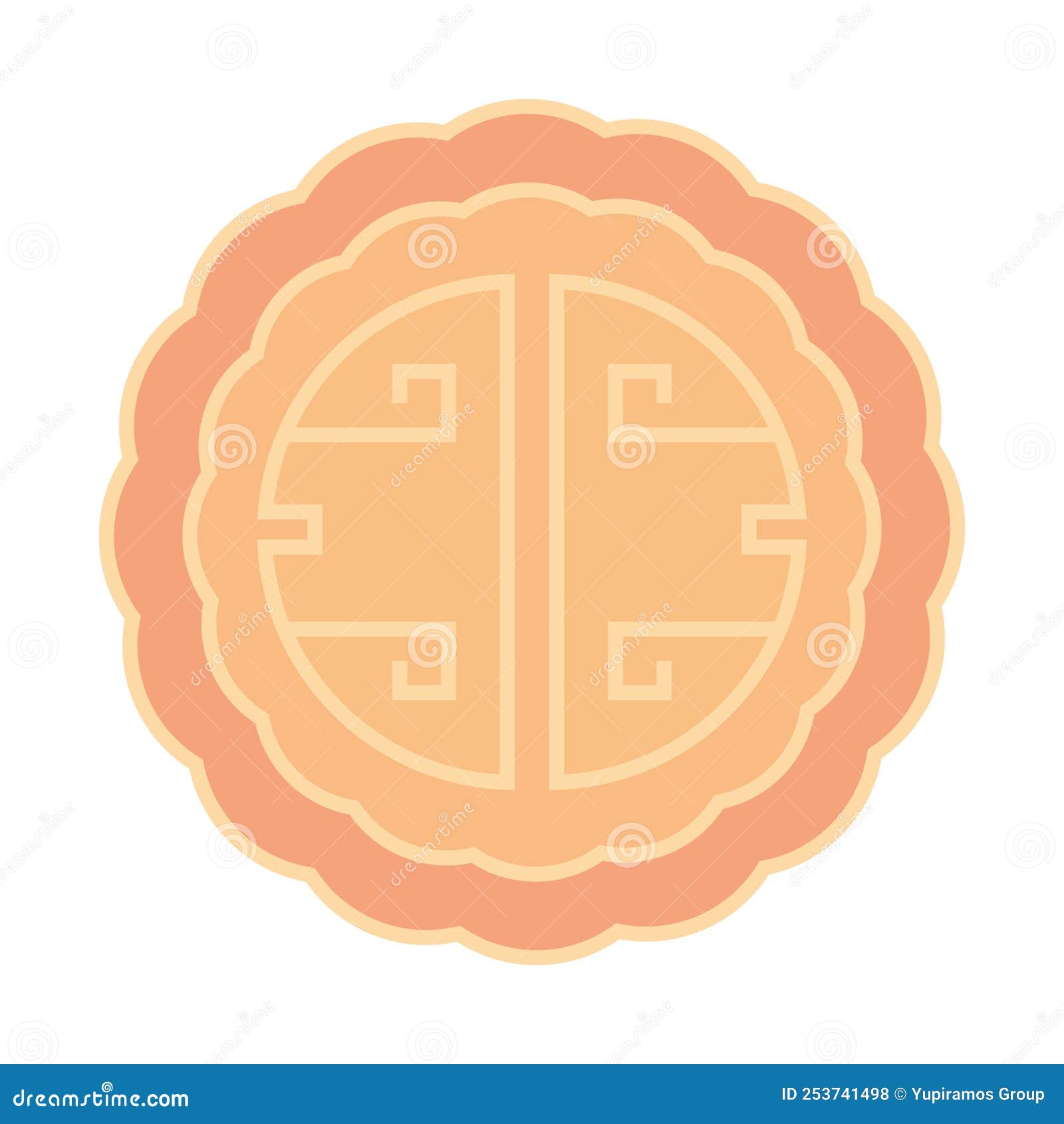 Mooncake sweet icon stock vector. Illustration of isolation - 253741498