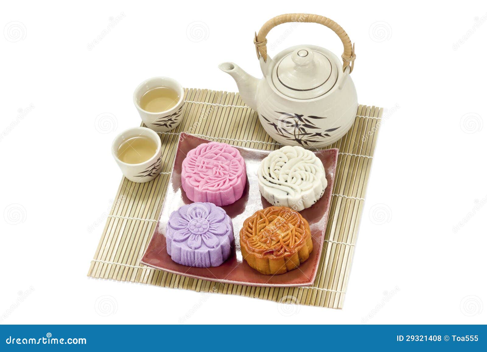 Mooncake with tea stock photo. Image of celebration, oriental - 29321408