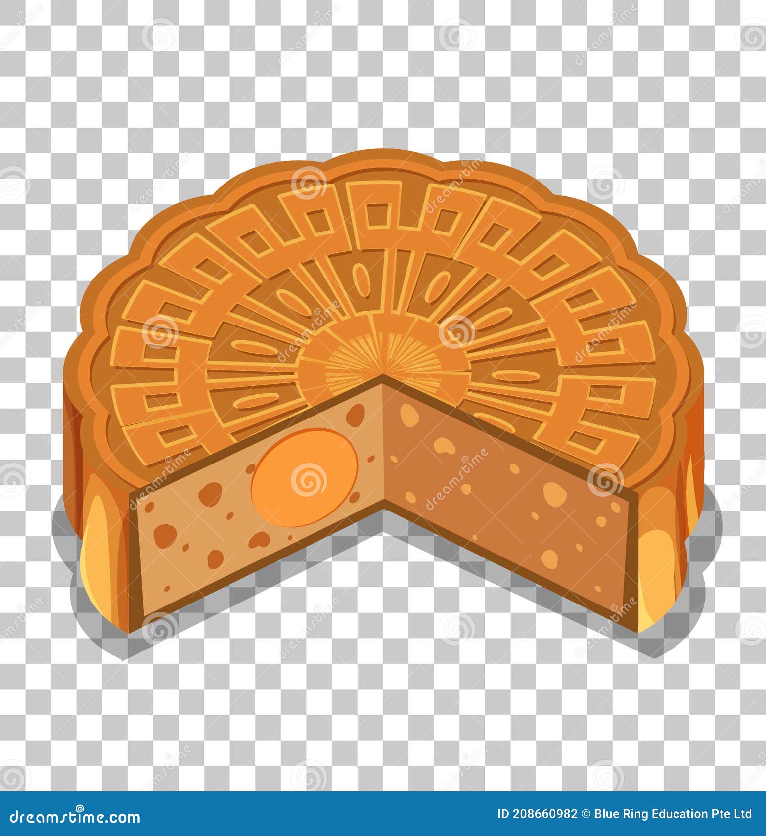 A Mooncakes Isolated On Transparent Background Vector Illustration ...
