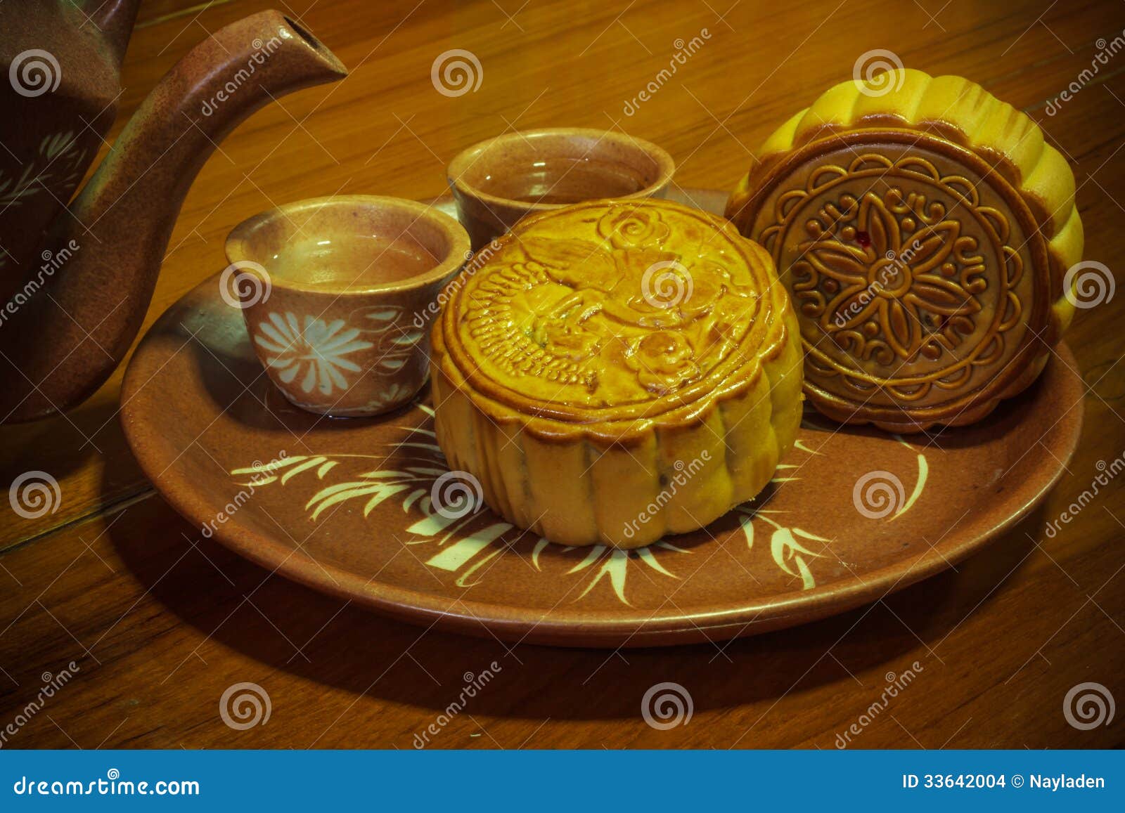 Mooncakes and the tea stock photo. Image of festival - 33642004