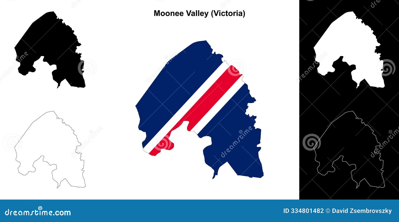 Moonee Valley outline map stock illustration. Illustration of boundary ...