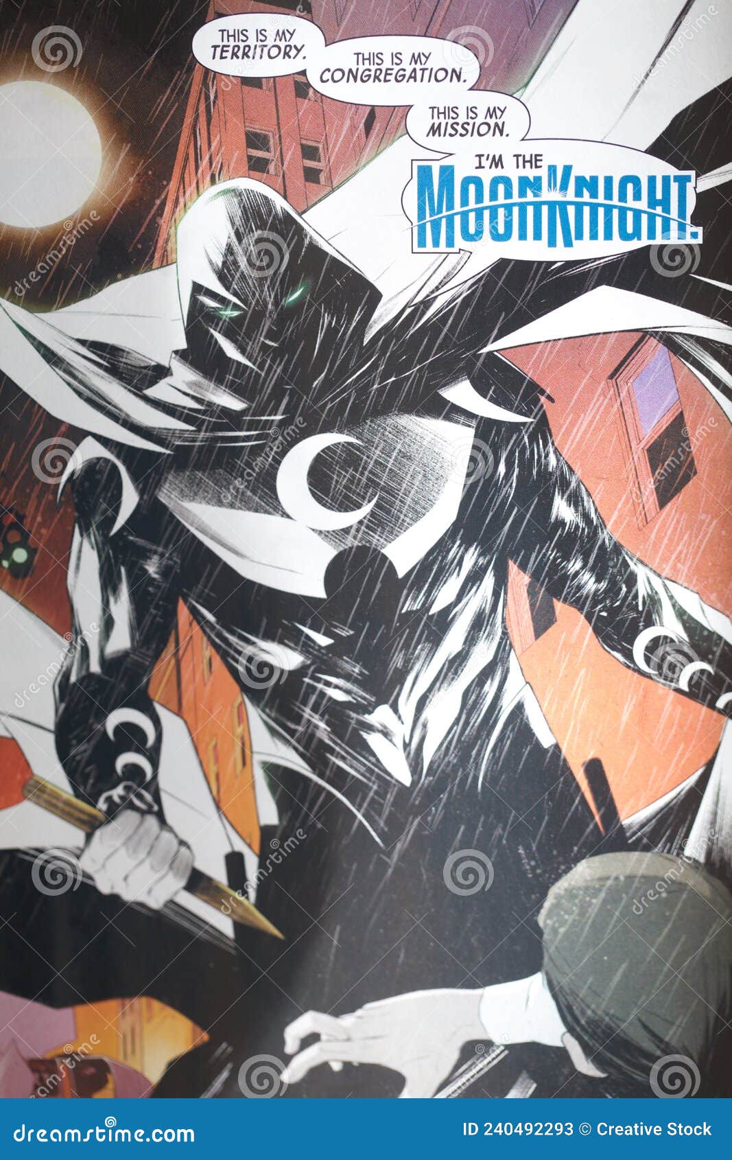 Moon Knight Comic Book Character Editorial Stock Photo - Image of comic ...