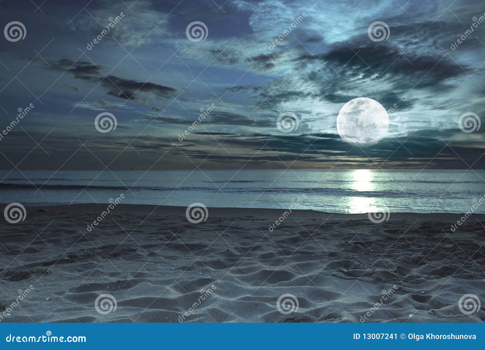 Moonlight stock image. Image of beach, moon, tide, sandy - 13007241