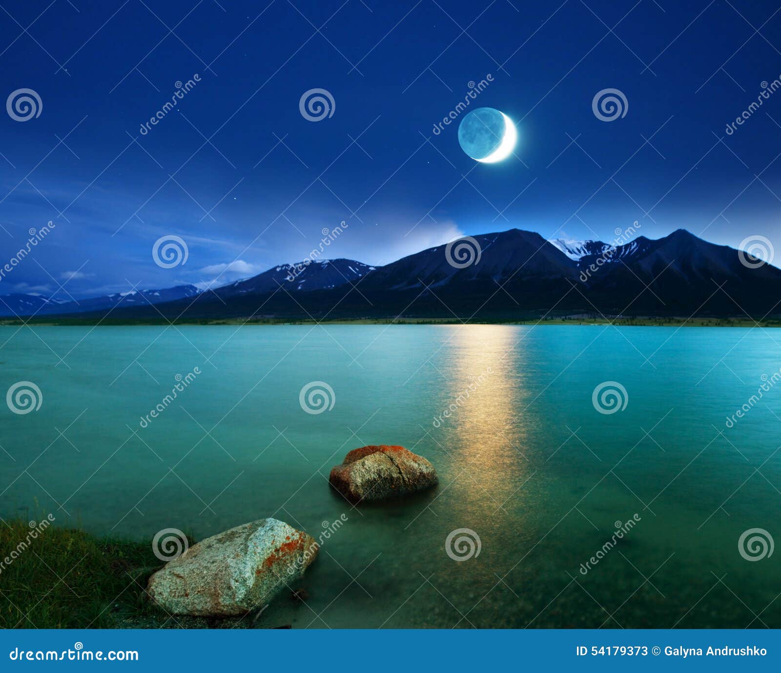 Moonlight stock image. Image of pond, nature, dark, night - 54179373