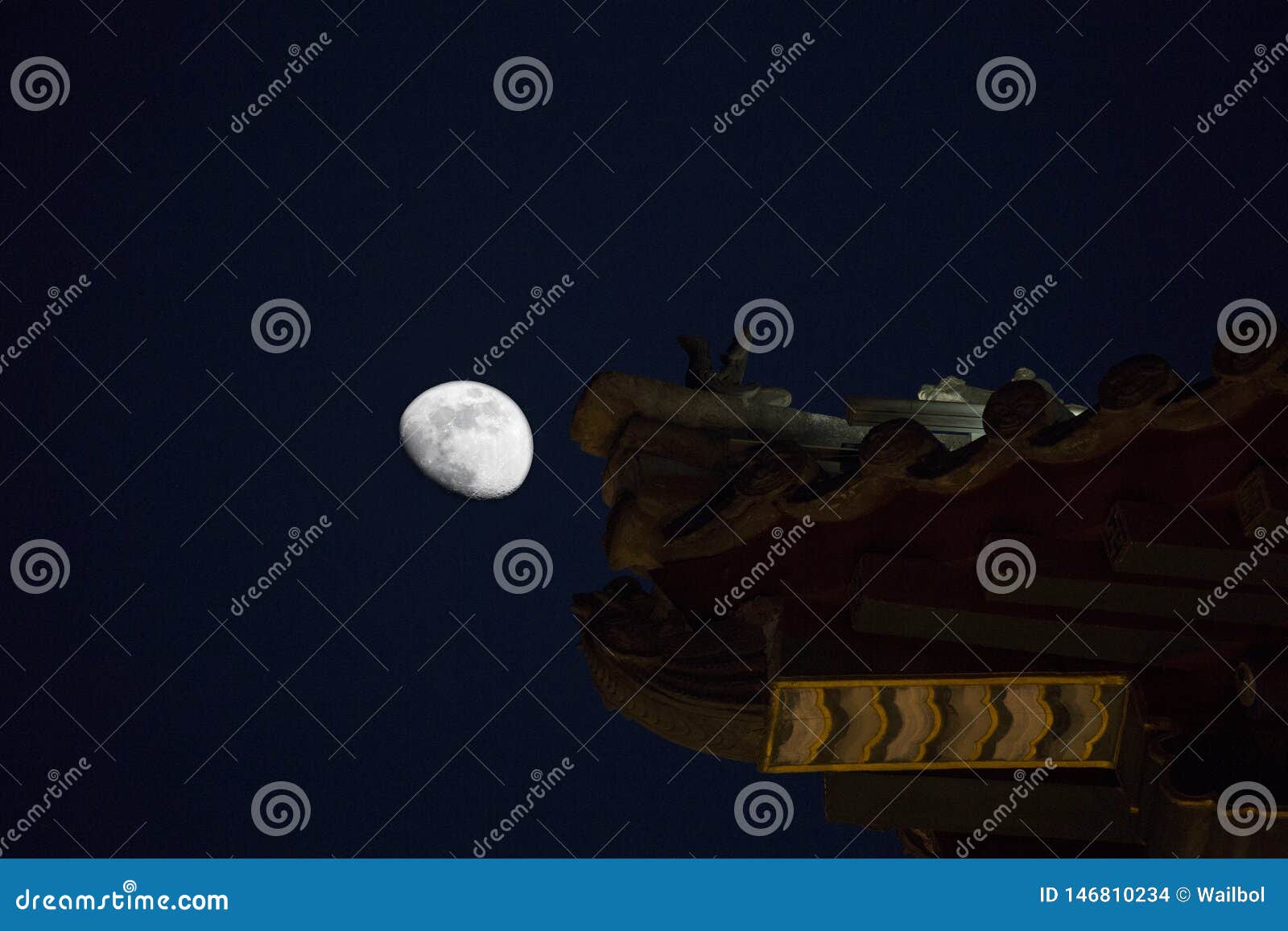 Moonlight and Architecture stock photo. Image of memory - 146810234