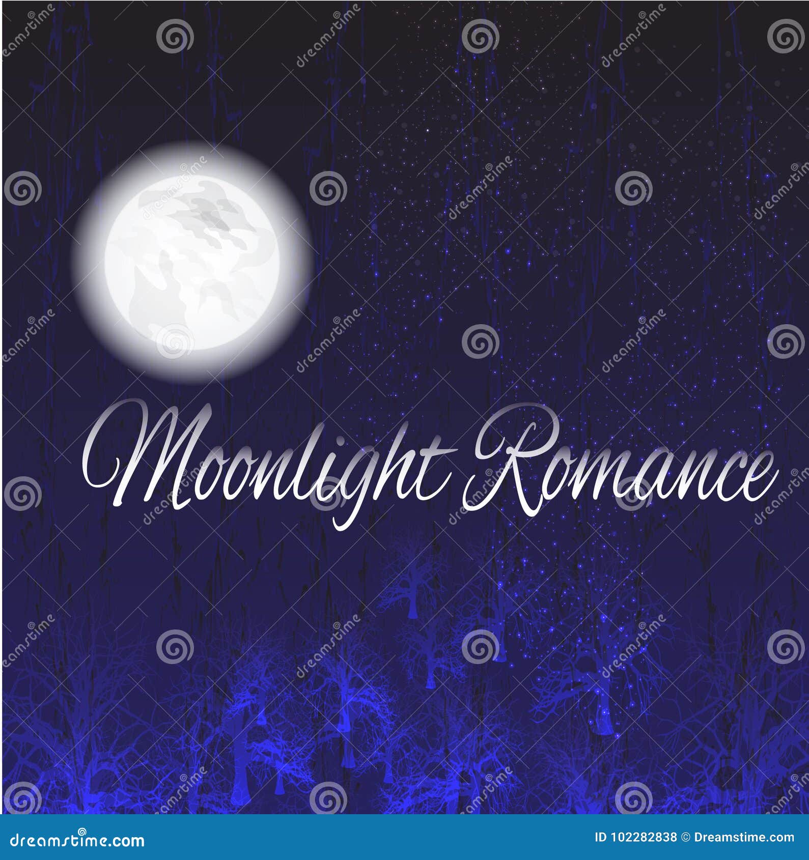 Moonlight Background Vector Stock Illustration - Illustration of ...