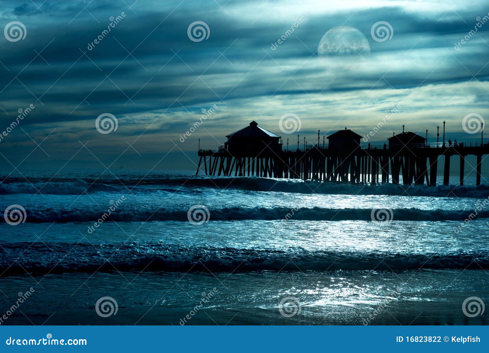 Moonlight on the beach stock photo. Image of inspiration - 16823822