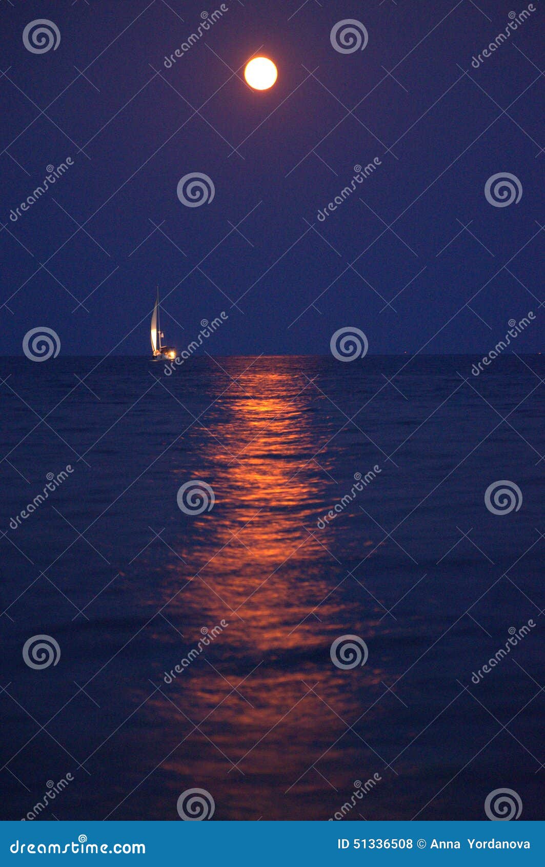 Moonlight boat stock photo. Image of light, boat, summer - 51336508