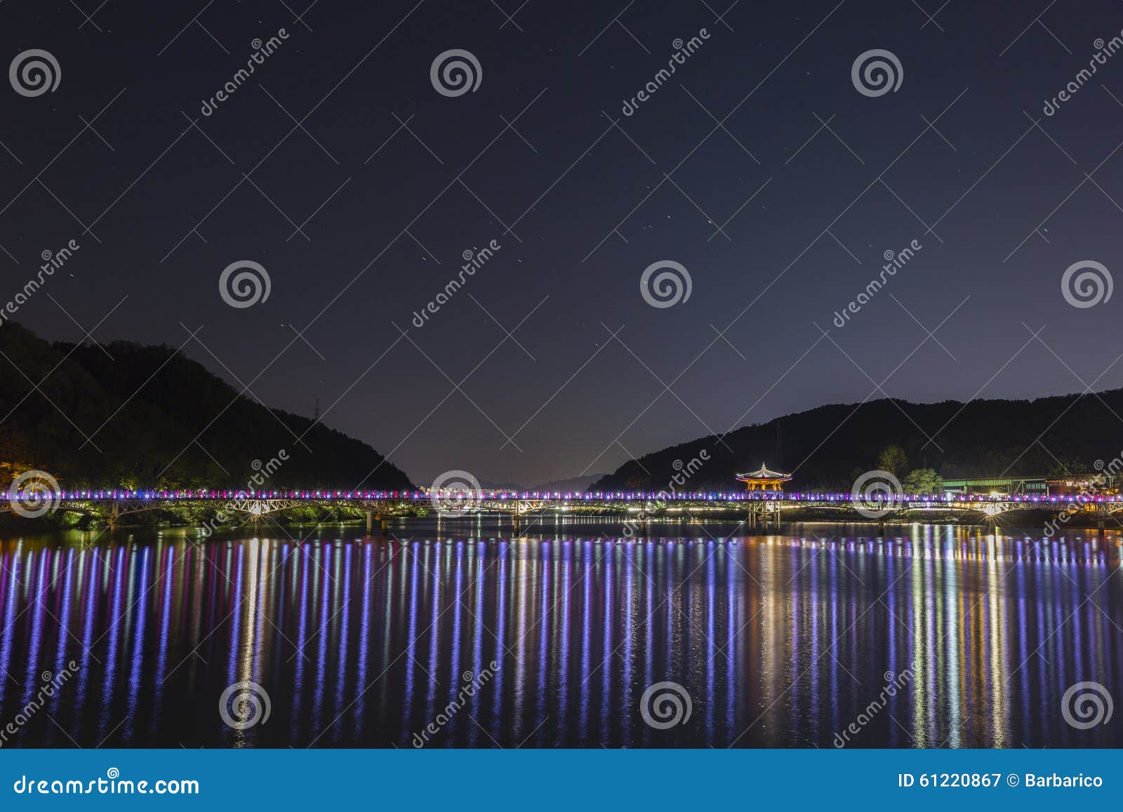 Moonlight bridge stock image. Image of stars, moonlight - 61220867