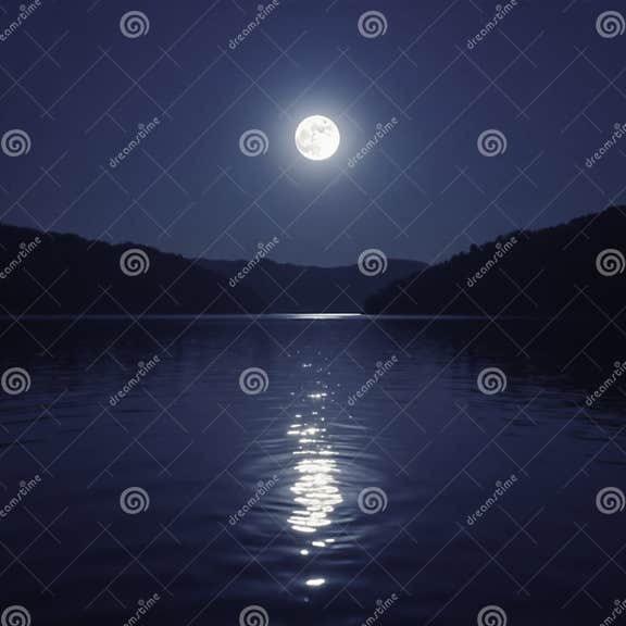Moonlight Casting Ripples on the Lake S Surface Calm Texture Stock ...