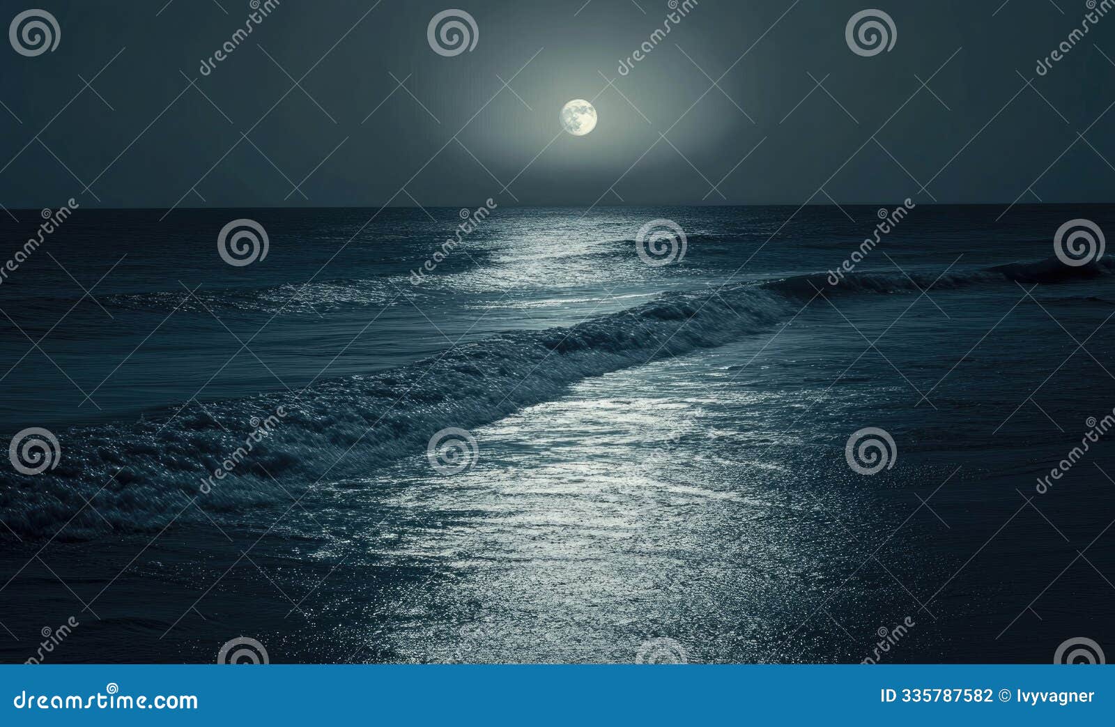 Moonlight Casting a Soft Glow on a Calm Sea Stock Photo - Image of ...