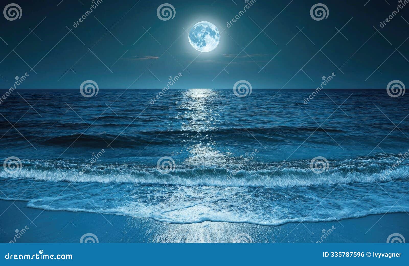 Moonlight Casting a Soft Glow on a Calm Sea Stock Photo - Image of ...