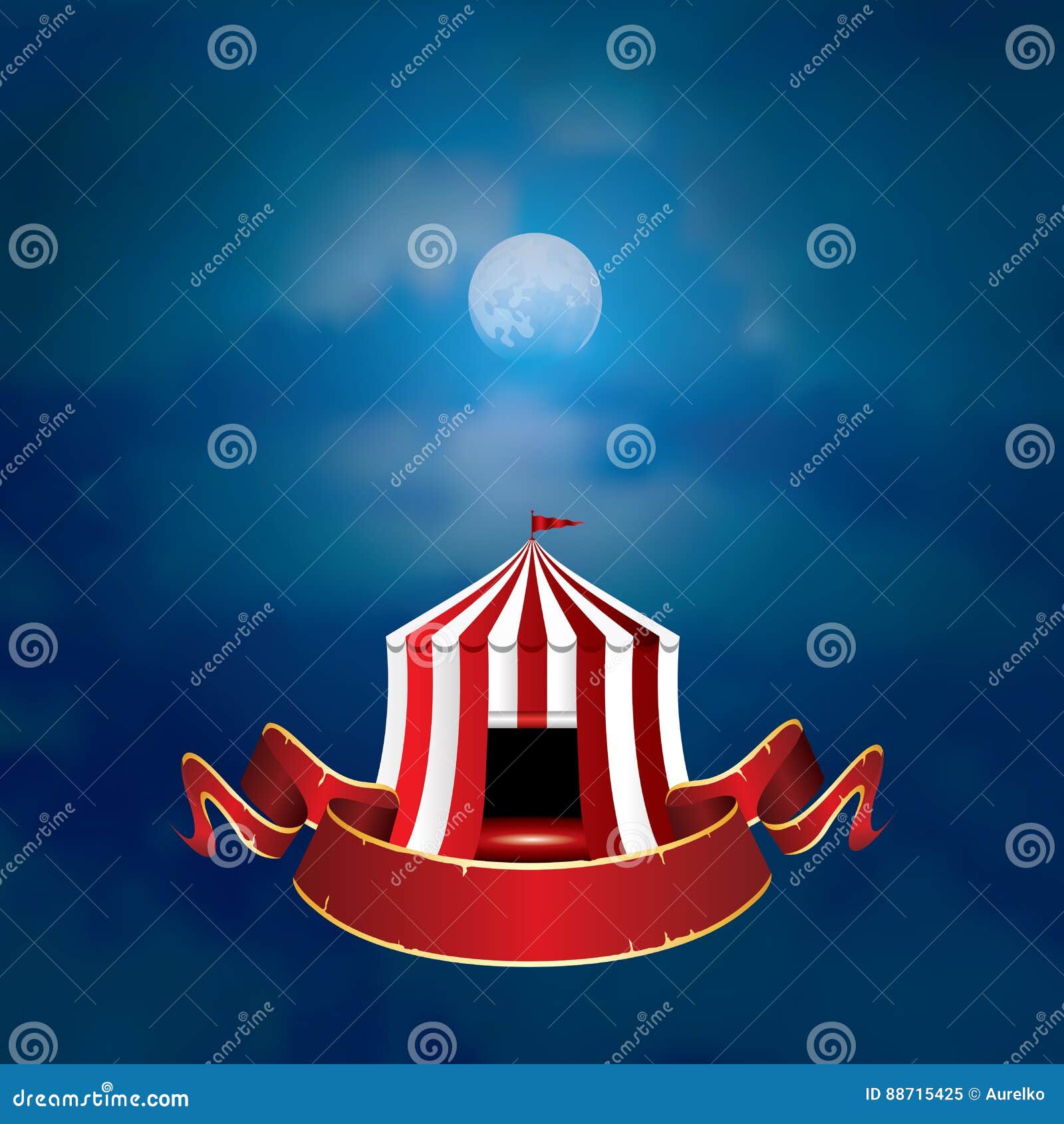 Moonlight circus stock vector. Illustration of canvas - 88715425