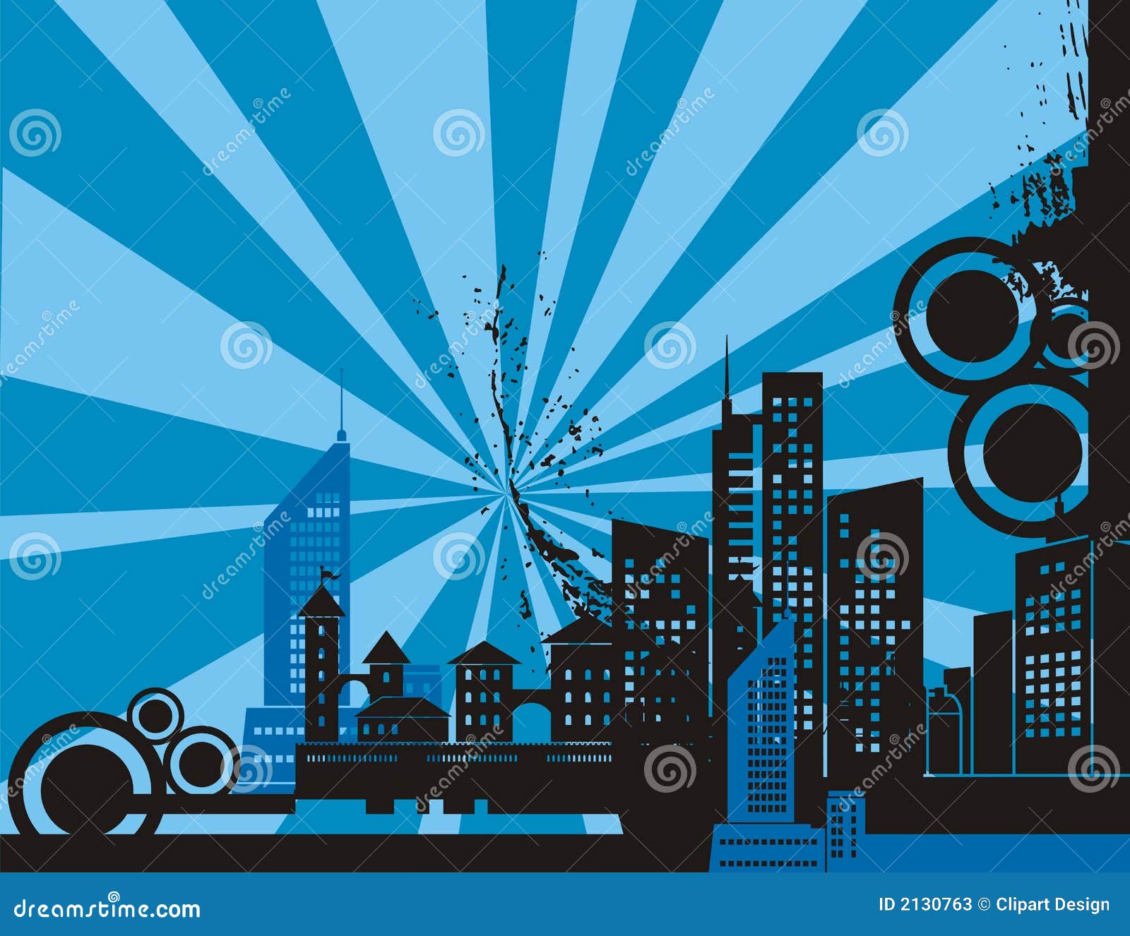 Moonlight City Background stock vector. Illustration of design - 2130763