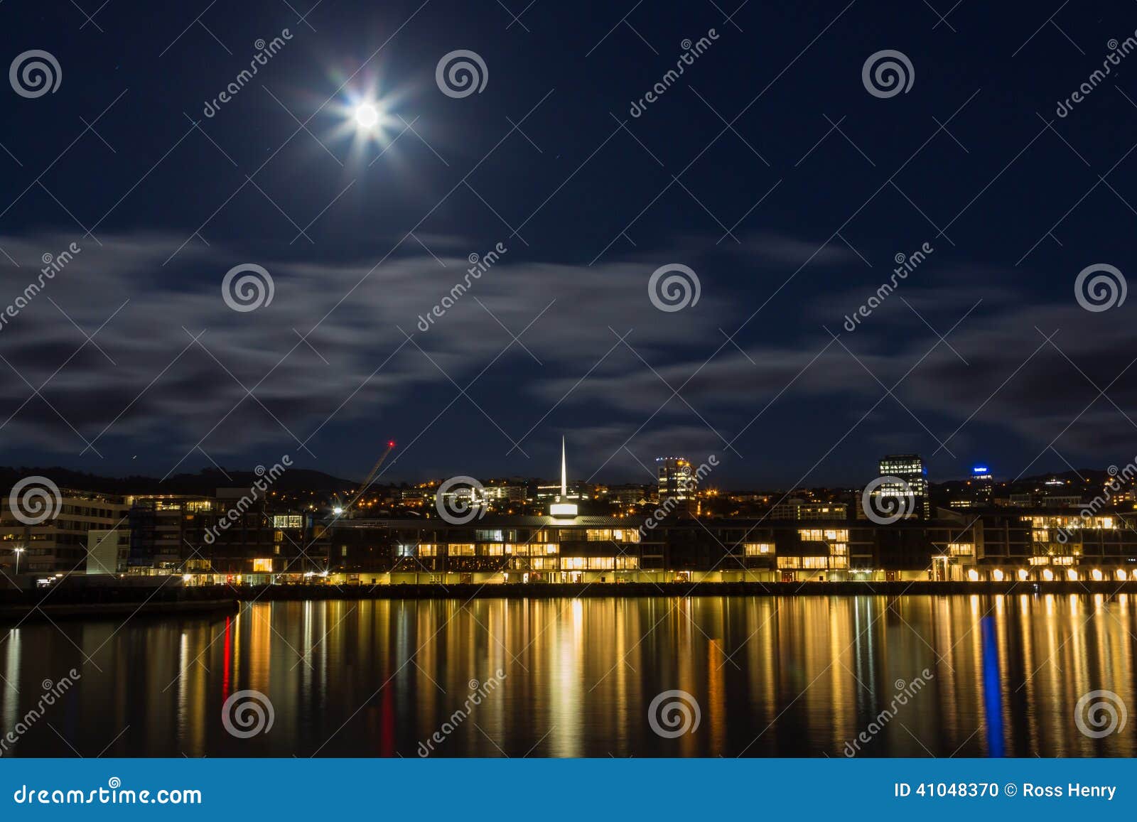Moonlight City stock photo. Image of harbor, moonlight - 41048370