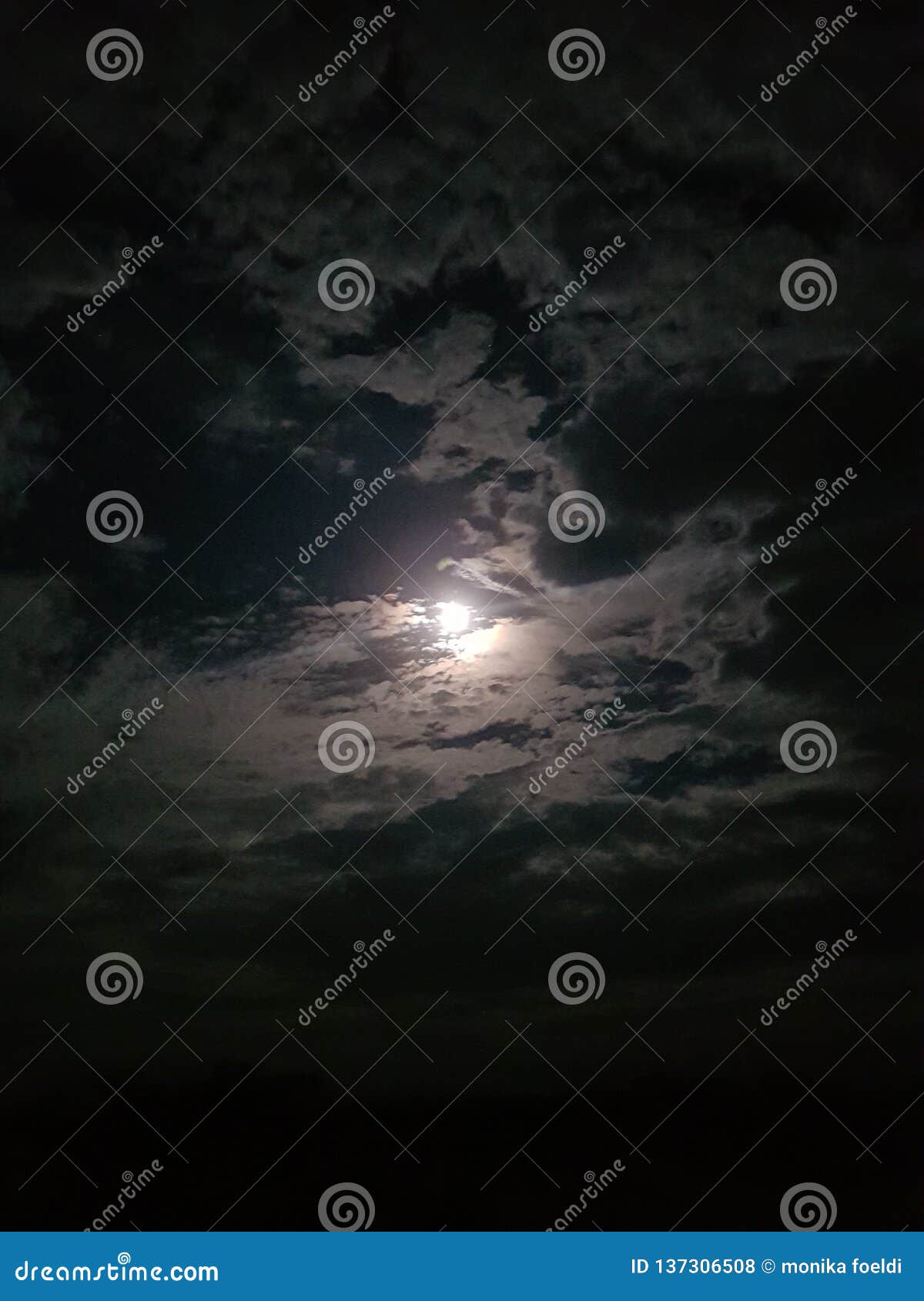 Moonlight in clouds editorial stock photo. Image of lighted - 137306508