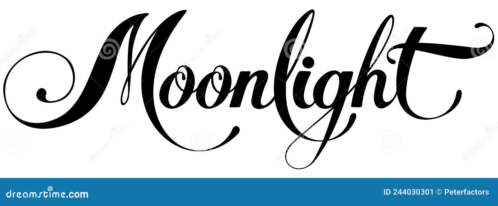 Moonlight - Custom Calligraphy Text Stock Vector - Illustration of ...