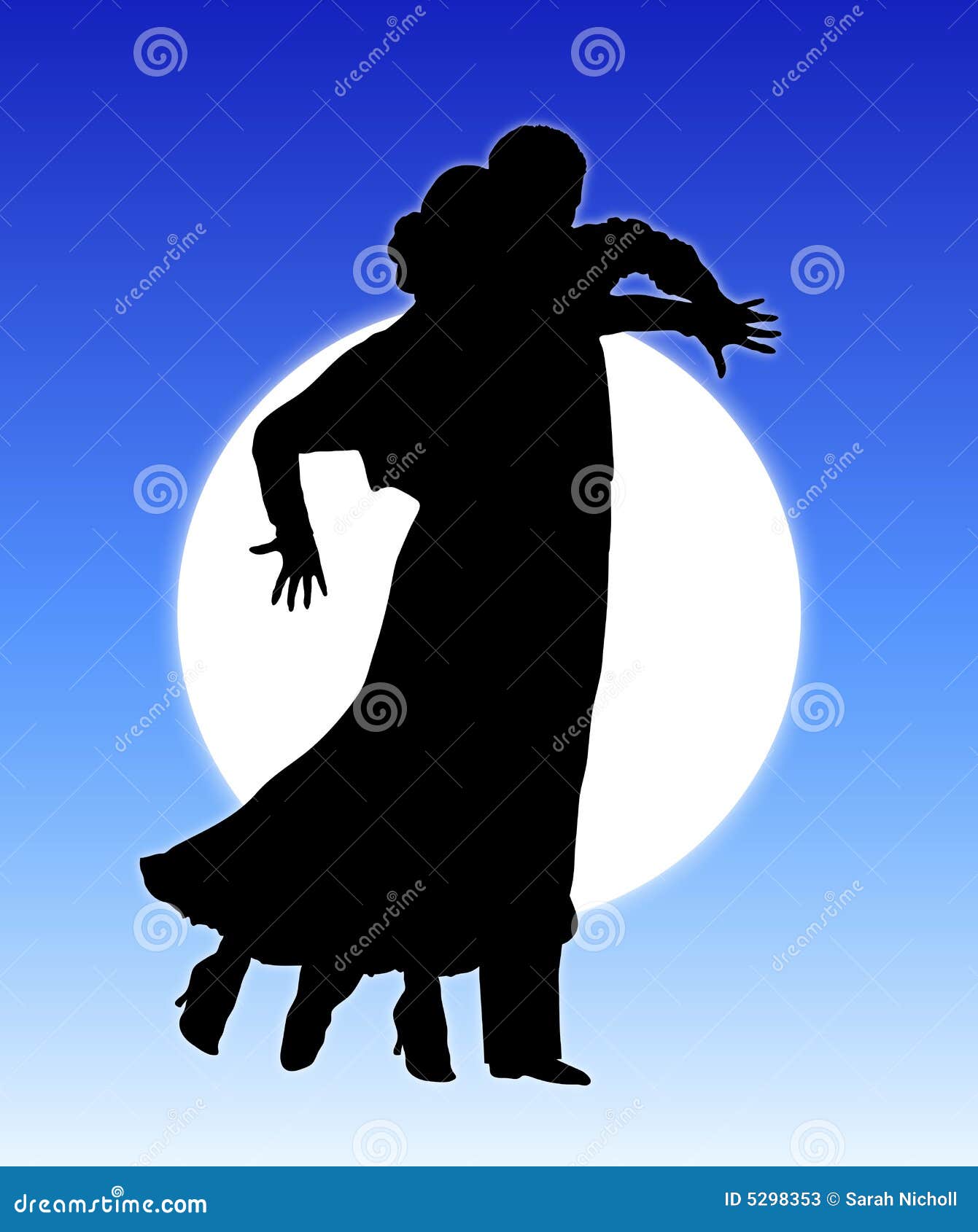 Moonlight Dance 6 stock illustration. Illustration of graceful - 5298353