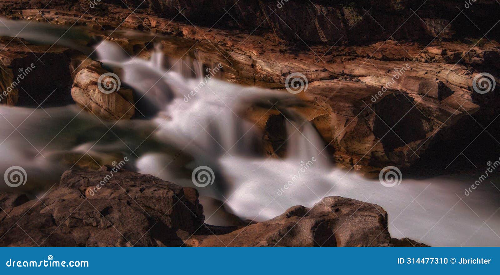Moonlight on Eagle Falls in Washington State. Stock Photo - Image of ...