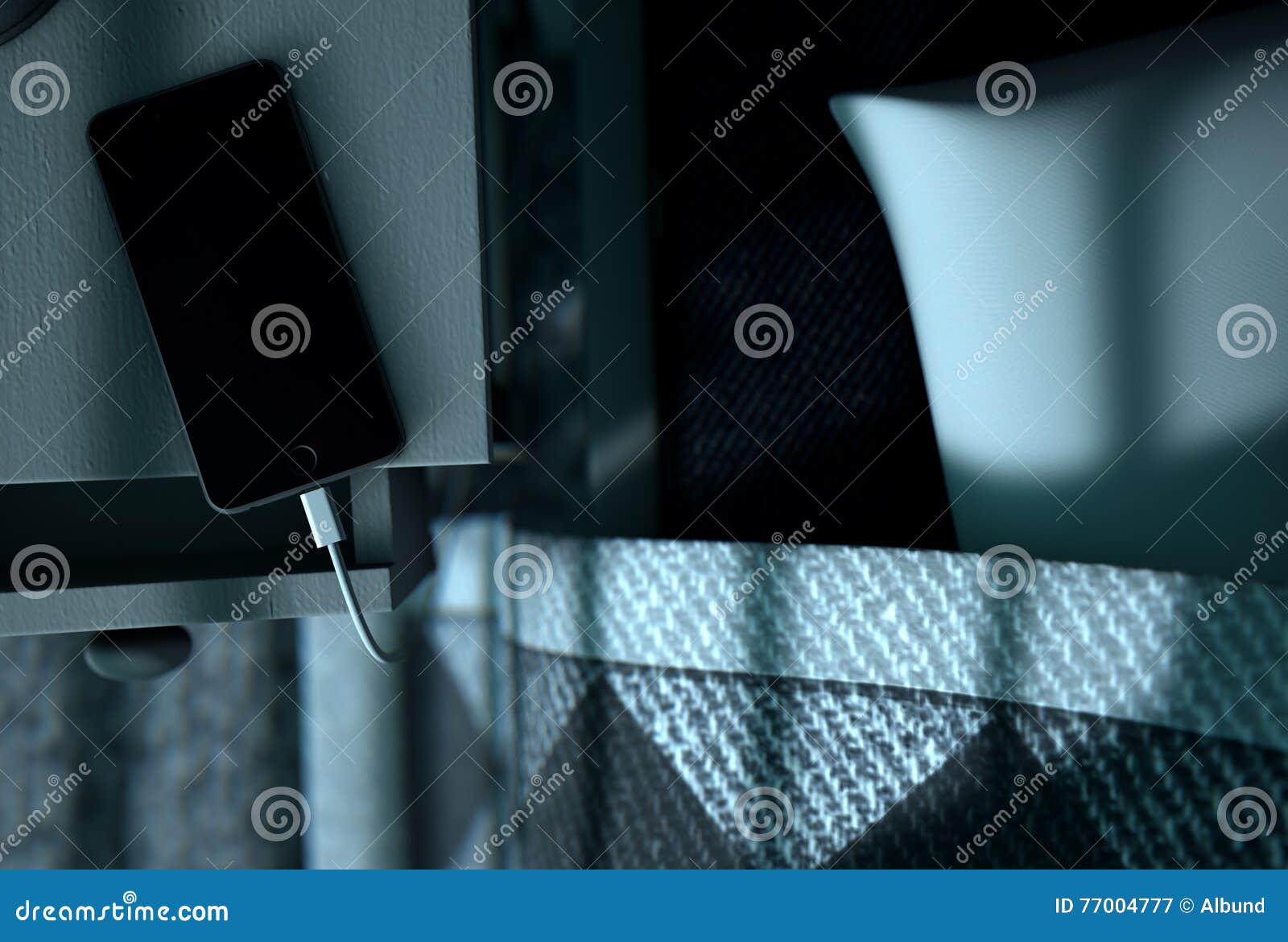 Moonlight into Empty Room stock image. Image of charging - 77004777