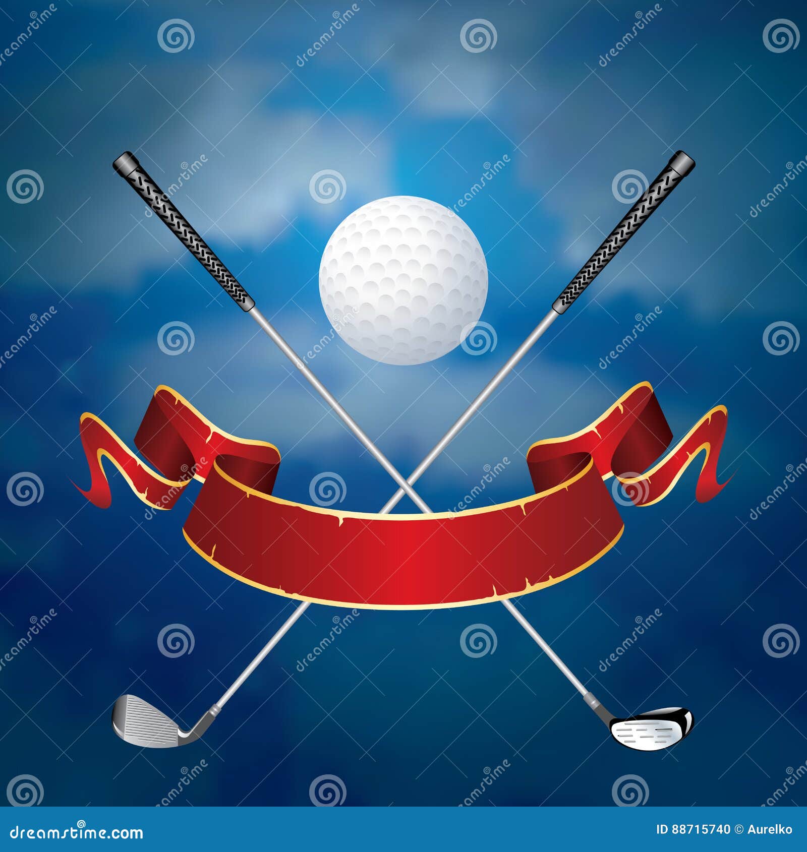 Moonlight golf stock vector. Illustration of recreation - 88715740
